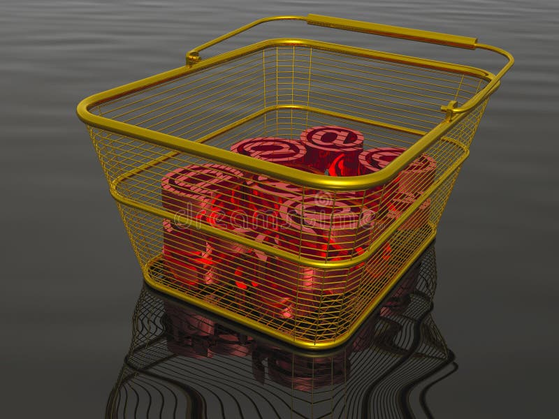 Mail signs in the basket stock illustration. Illustration of special ...