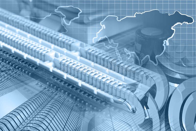 Electronic Collage in Sepia Stock Image - Image of component, connect ...