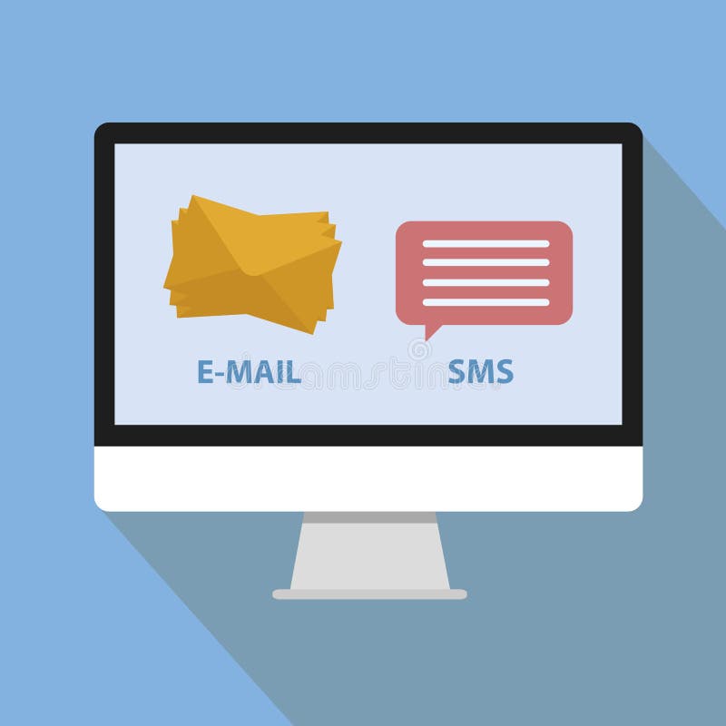 Mail and sms screen stock illustration. Illustration of screen - 85976558