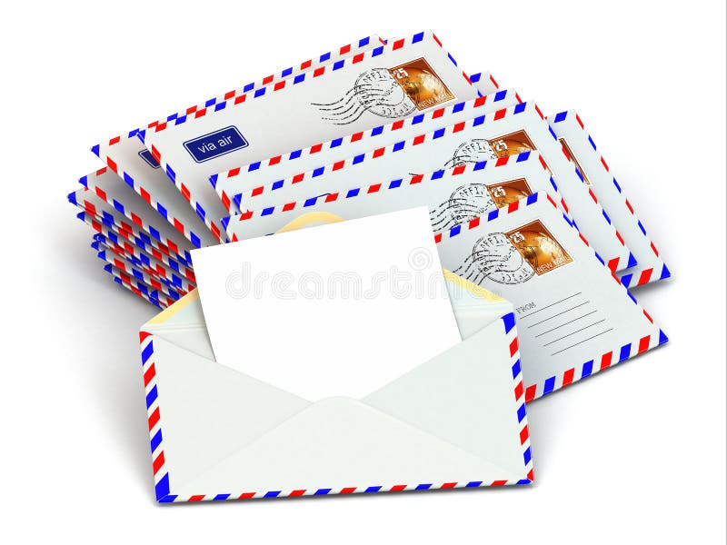 Mail. Stack of Envelopes and Empty Letters Stock Illustration ...