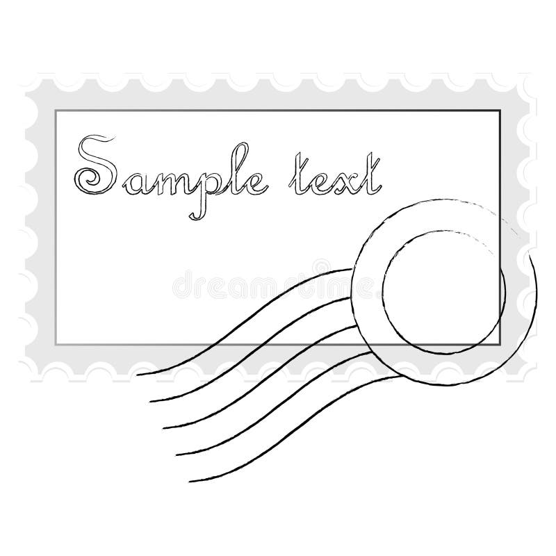 Mail Stamp Isolated on White Stock Vector - Illustration of background ...