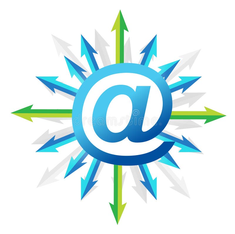 Mail symbol with arrows stock illustration. Illustration of network ...