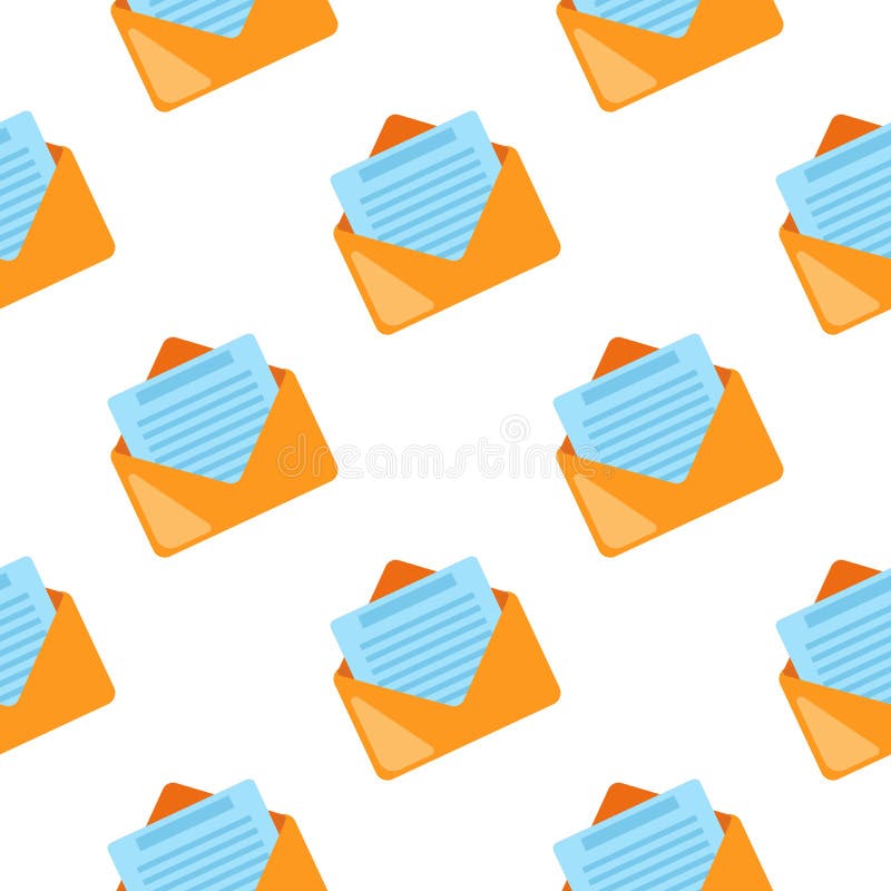 Email Seamless Pattern. Mail Symbol Wallpaper. Business Backdrop Stock ...