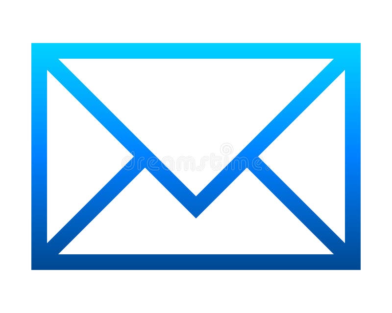 Mail Symbol Icon - Blue Gradient Outline, Isolated - Vector Stock ...