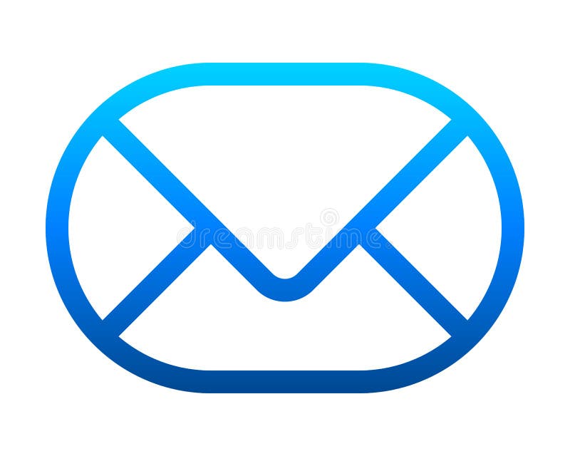 Mail Symbol Icon - Blue Gradient Outline Rounded, Isolated - Vector ...