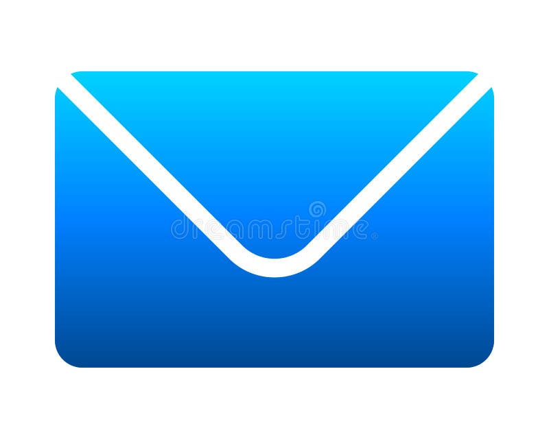 Mail Symbol Icon - Blue Gradient with Rounded Corners, Isolated ...