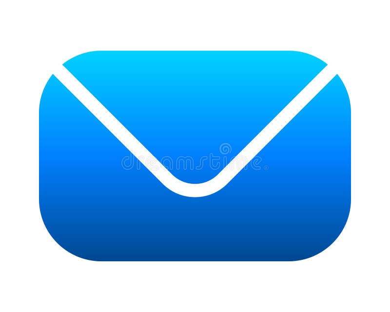Mail Symbol Icon - Blue Gradient with Rounded Corners, Isolated ...