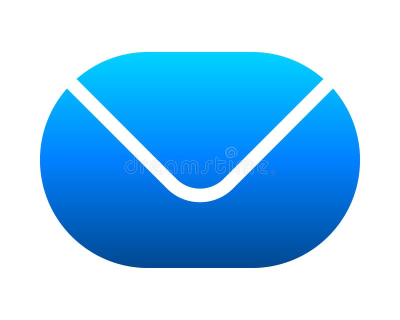 Mail Symbol Icon - Blue Gradient Rounded, Isolated - Vector Stock ...