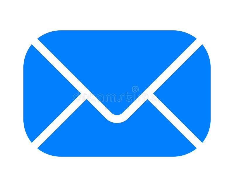 Mail Symbol Icon - Blue Simple with Rounded Corners, Isolated - Vector ...