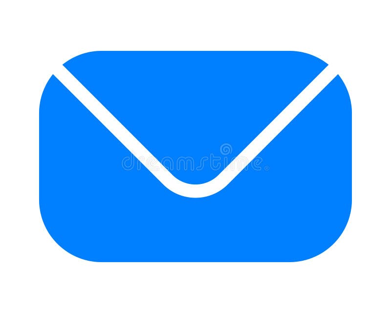 Mail Symbol Icon - Blue Simple with Rounded Corners, Isolated - Vector ...