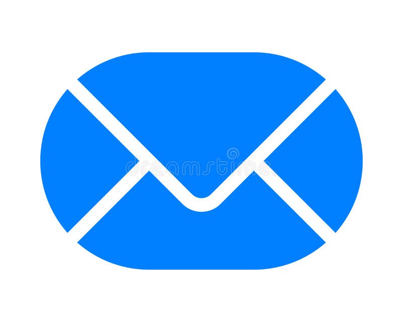 Mail Symbol Icon - Blue Simple Rounded, Isolated - Vector Stock Vector ...