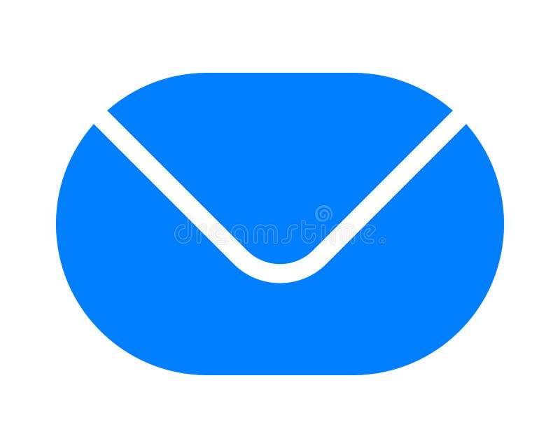 Mail Symbol Icon - Blue Simple Rounded, Isolated - Vector Stock Vector ...