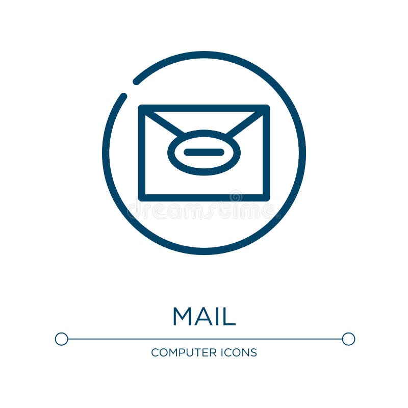 Mail Symbol Icon. Linear Vector Illustration from Computer and Media ...