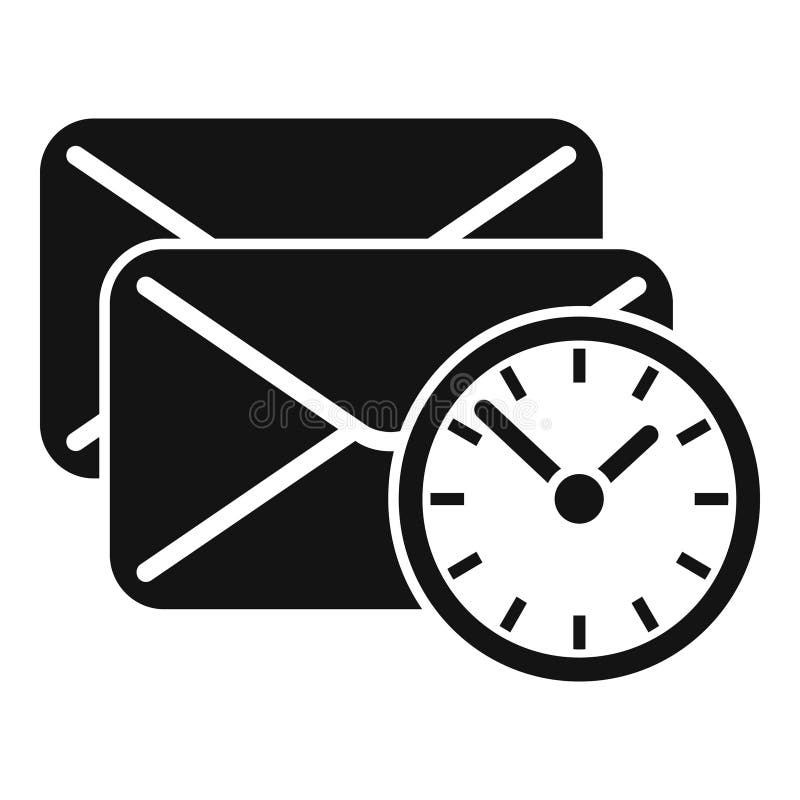 Mail Time Send Icon Simple . Clock Project Stock Illustration ...