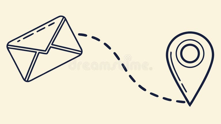 Mail Tracking Icon with Envelope and Map Pin Vector Graphic, Vector ...