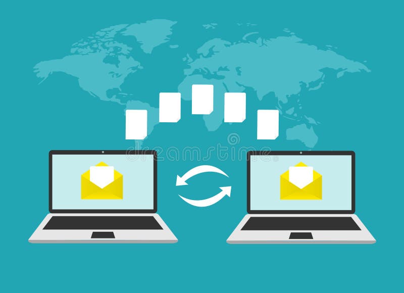 Mail transfer. stock illustration. Illustration of technology - 120225