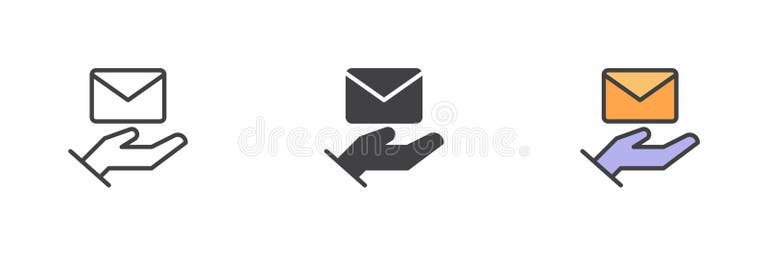 Mail Transfer Icon Set in Line, Solid and Filled Outline Style Stock ...