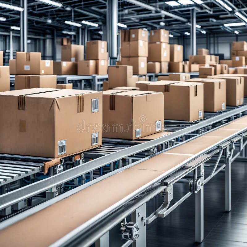 Mail Transport Tape of Boxes Stock Illustration - Illustration of ...