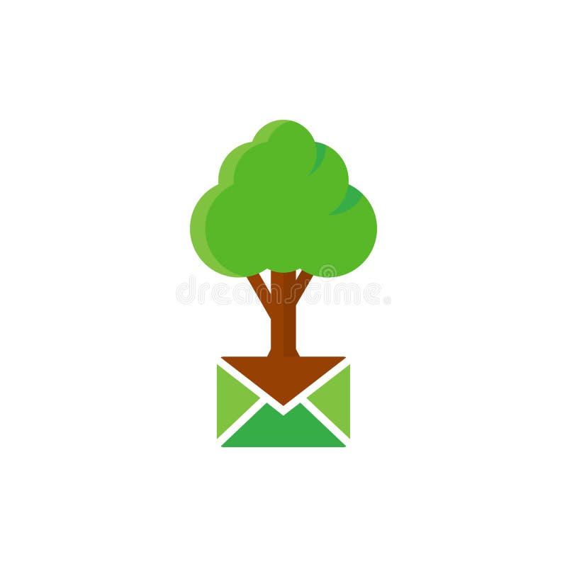 Mail Tree Logo Icon Design stock vector. Illustration of ecology ...