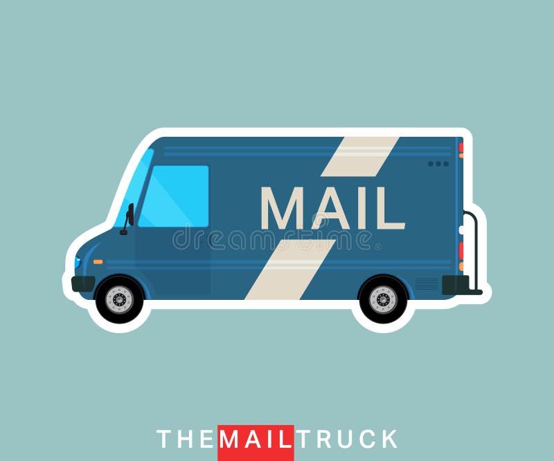 White mail truck stock illustration. Illustration of express - 64070769