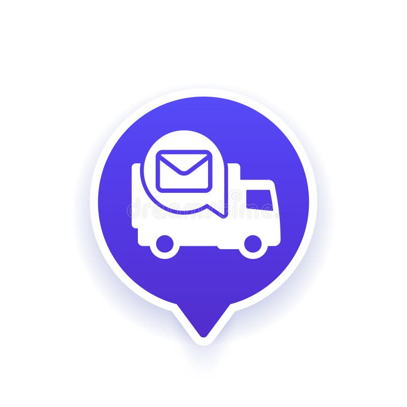 Mail Truck Icon, Vector Design Stock Vector - Illustration of postal ...
