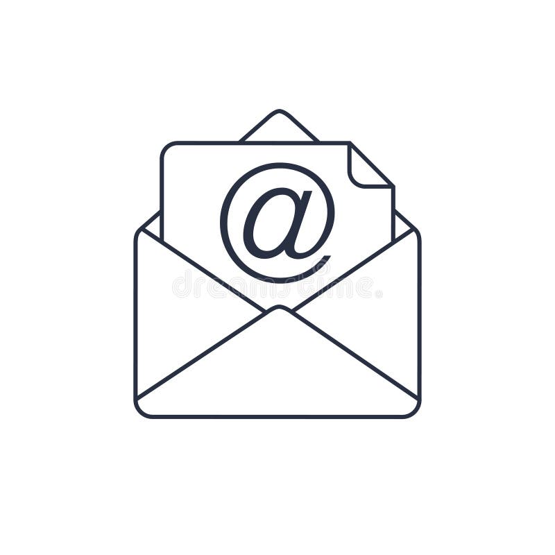 Email Message Icon Vector. Line Open Mail Symbol Stock Vector ...