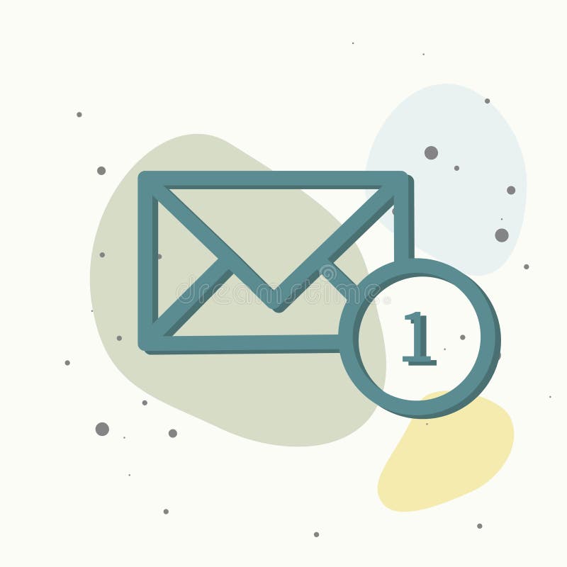 Mail Vector Icon on Flat Design. E-mail Vector on Multicolored ...