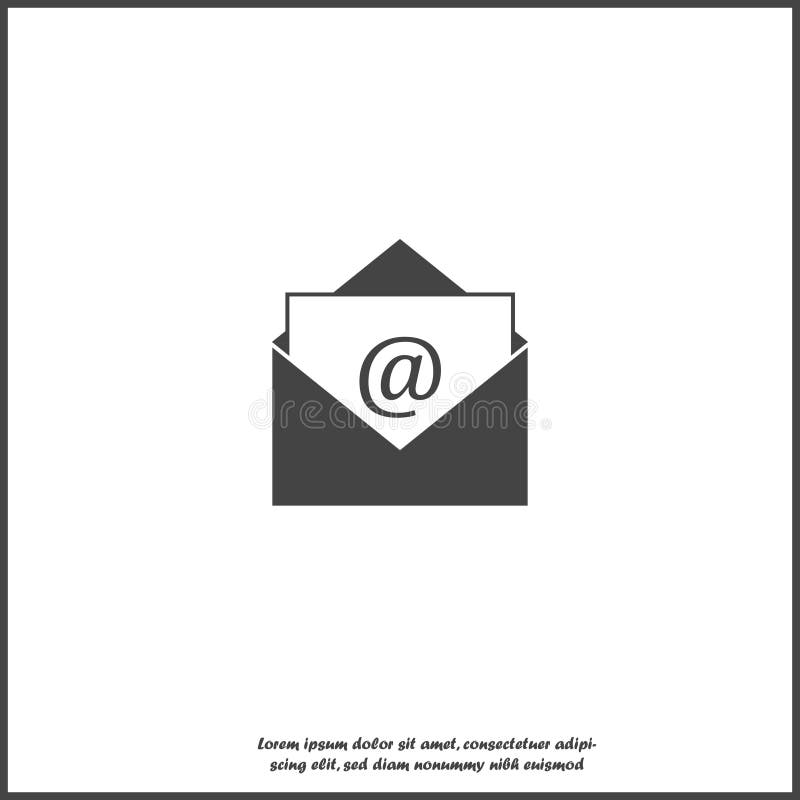 Mail Vector Icon on Flat Design. E-mail Vector on White Isolated ...