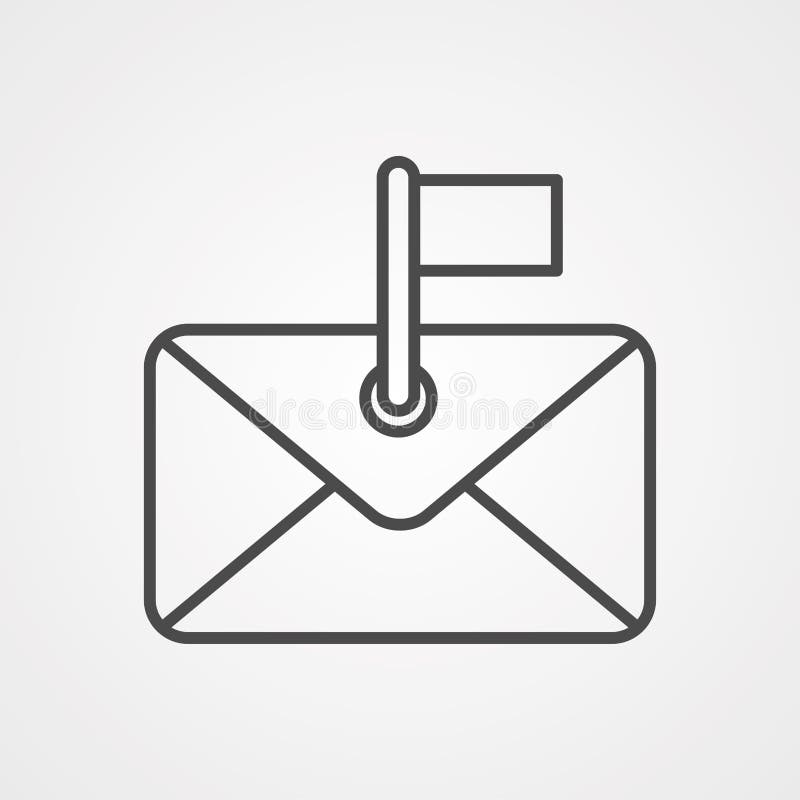 Mail Vector Icon Sign Symbol Stock Vector - Illustration of design ...