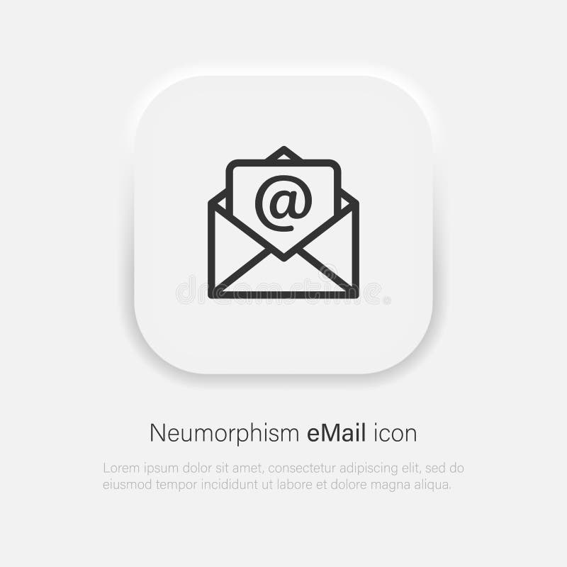 Mail Vector Icon in Trendy Neumorphic Style. Email Envelope Symbol in ...