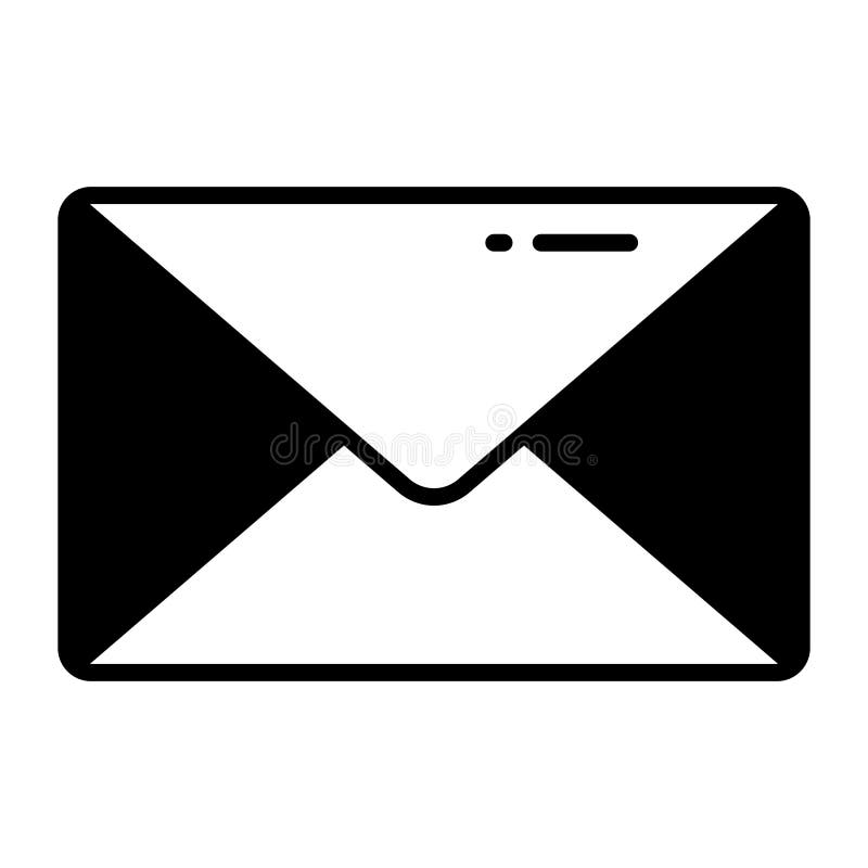 Mail Trendy Icon, Glyph Style Isolated on White Background. Symbol for ...