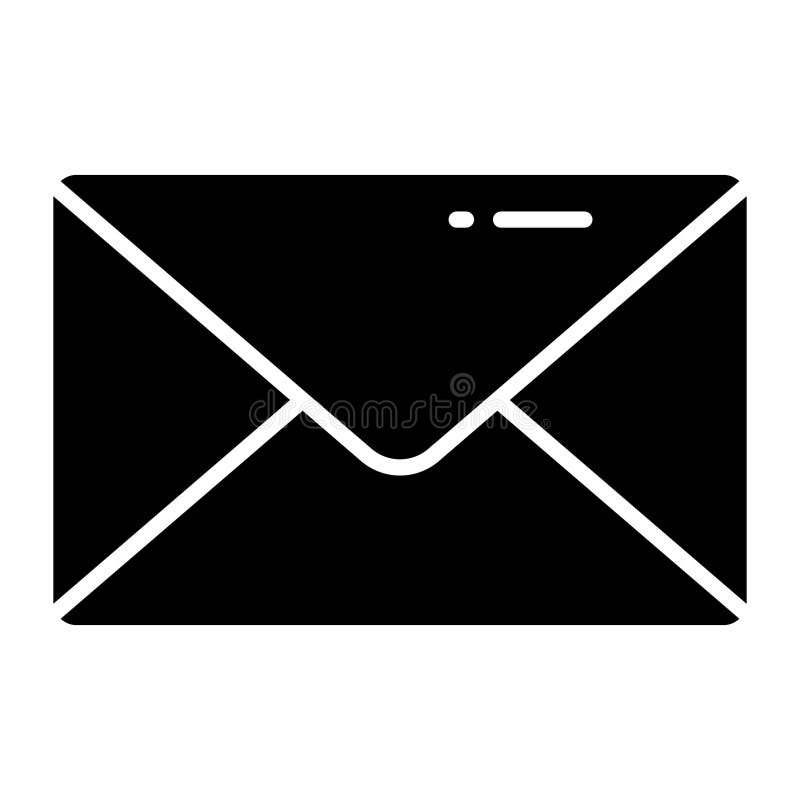 Mail Trendy Icon, Glyph Style Isolated on White Background. Symbol for ...