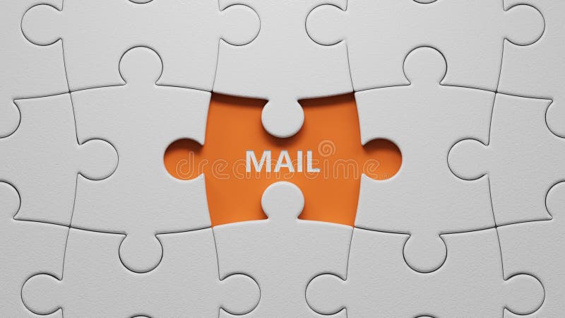 Mail.puzzle Pieces Spelling.Flat Lay View from Above on Puzzle Pieces ...