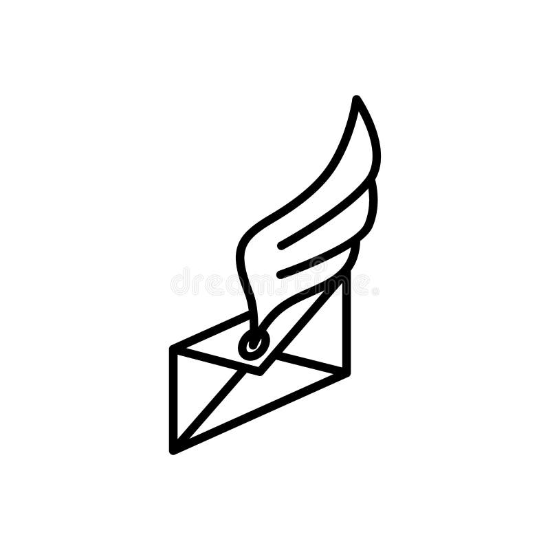 Mail with Wings Icons on Blue Background Stock Vector - Illustration of ...