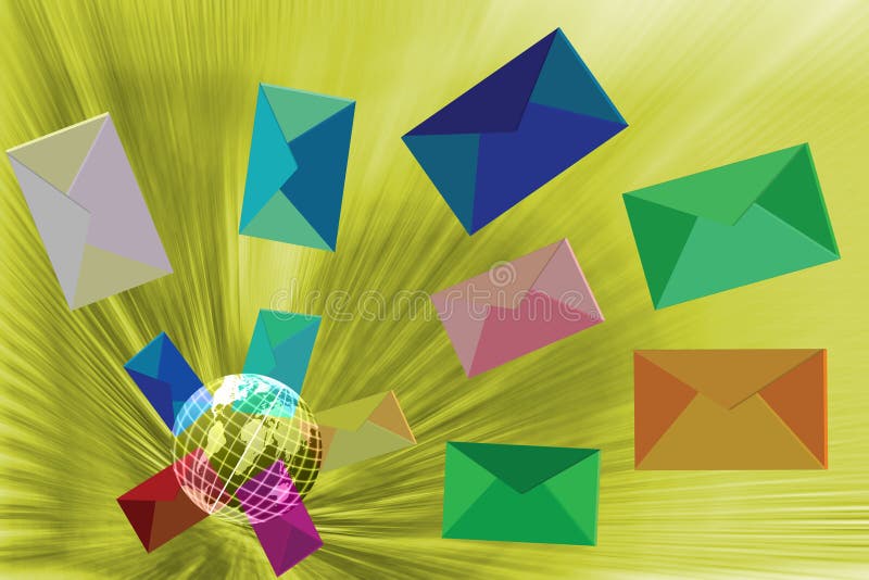 Mail and world. stock illustration. Illustration of human - 34001457