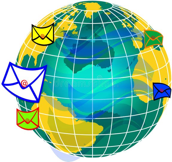 Mail and world globe2 stock vector. Illustration of globe - 2473345