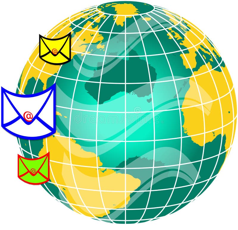 Mail and world globe3 stock vector. Illustration of controls - 2473351