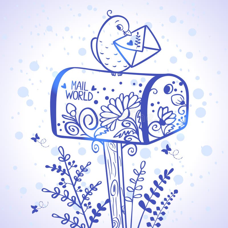 Mail world stock vector. Illustration of envelope, cute - 38668354