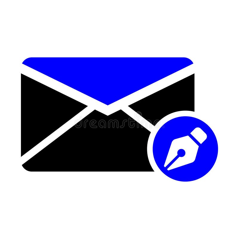 Mail write pen Icon stock vector. Illustration of sign - 222993241