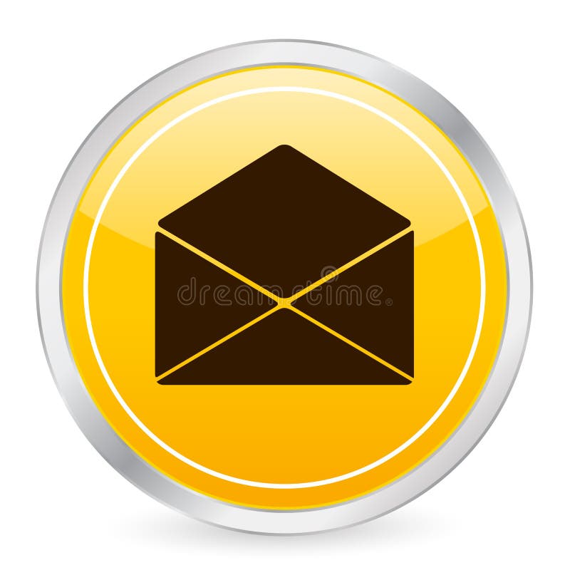 Mail yellow circle icon stock vector. Illustration of grey - 5273834