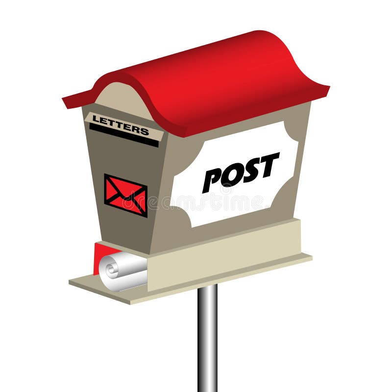 Isolated Mailbox Cartoon stock vector. Illustration of close - 37905860