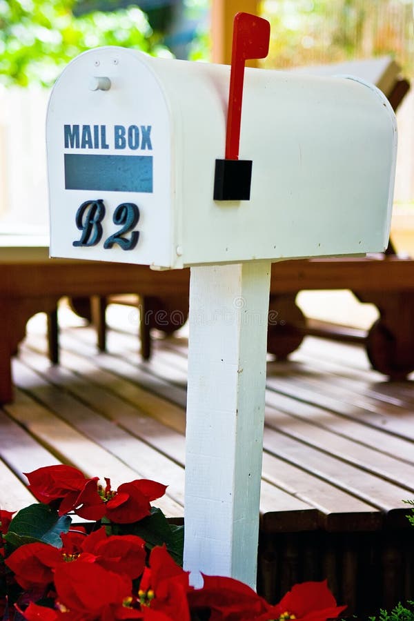 Mailbox stock photo. Image of flower, white, letter, tropical - 8130462