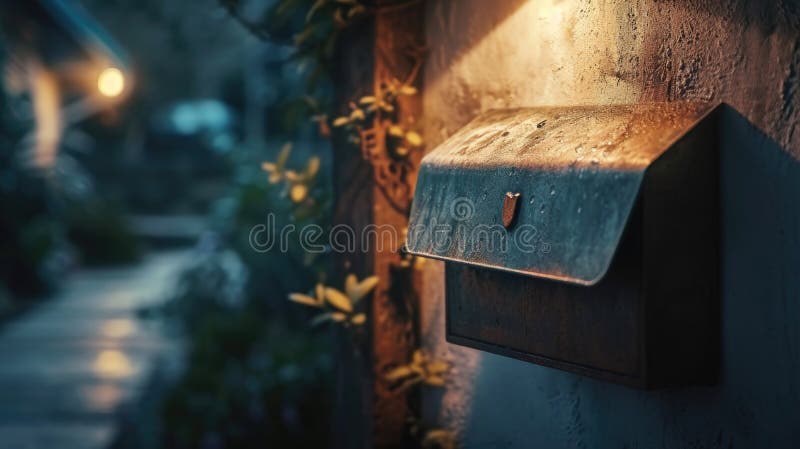 A Mailbox Attached To the Side of a Building. this Image Can Be Used To ...