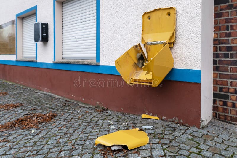 A Mailbox Blown Up with a Firecracker Stock Image - Image of europe ...