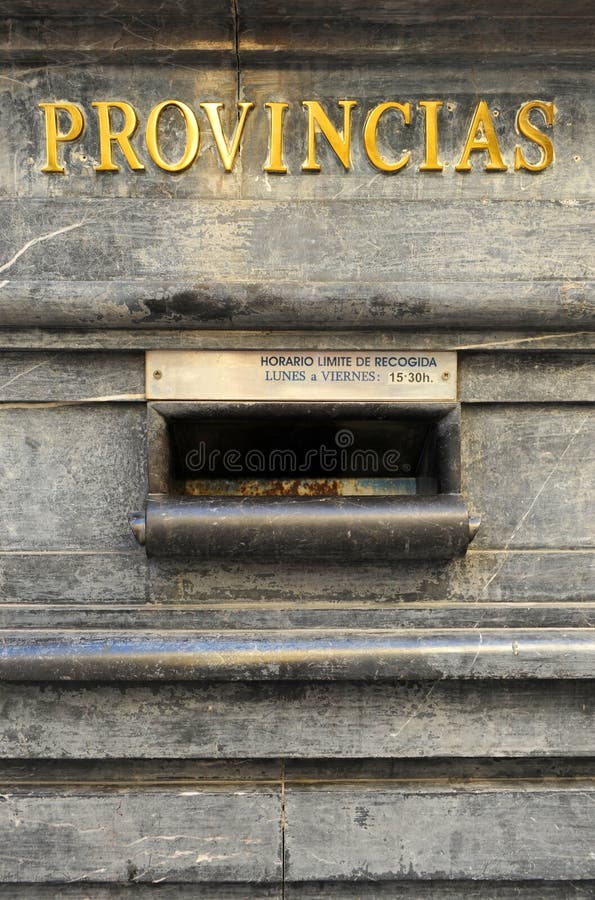 Mailbox in the Central Post Office in Cordoba, Spain Stock Photo ...