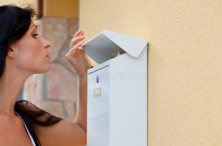 Mailbox check stock photo. Image of female, envelope - 10577488