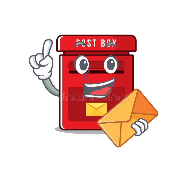 Mailbox Clings Bring Envelope To Cute Cartoon Wall Stock Vector ...