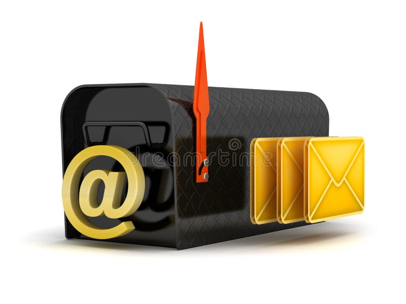 Mailbox, E-mail Sign and Envelopes Stock Illustration - Illustration of ...