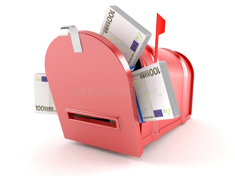 Mailbox with euro currency stock illustration. Illustration of capital ...