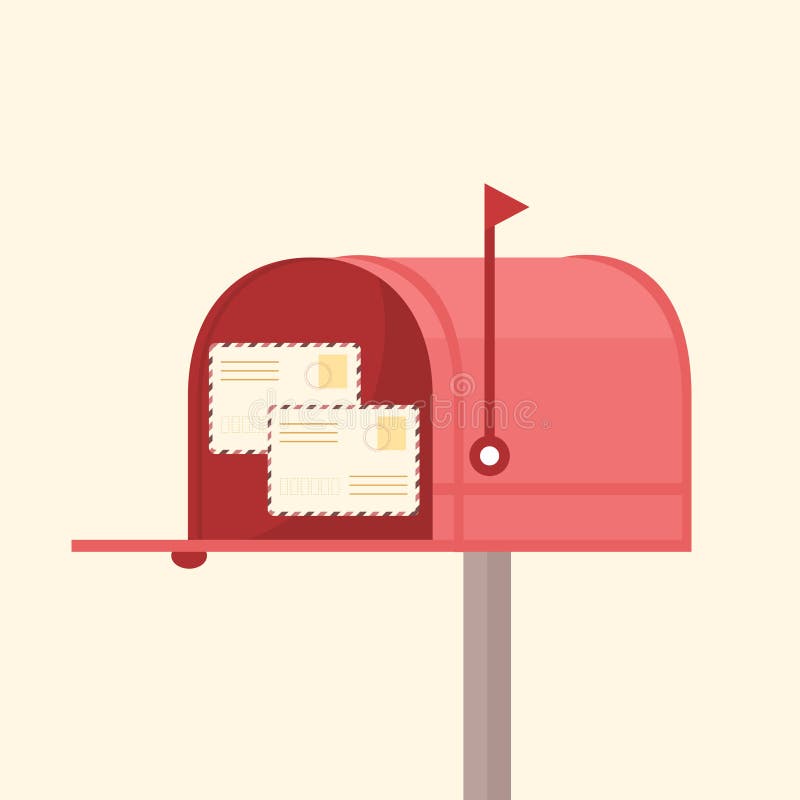 Mailbox with Flag and Letters. Mail Delivery Concept Stock Vector ...